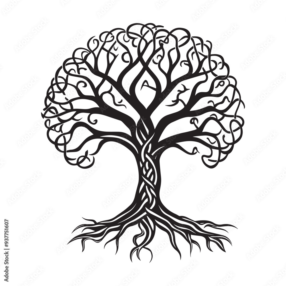 Celtic Tree of Life Clipart, Celtic Tree Silhouette - A Celtic tree ...