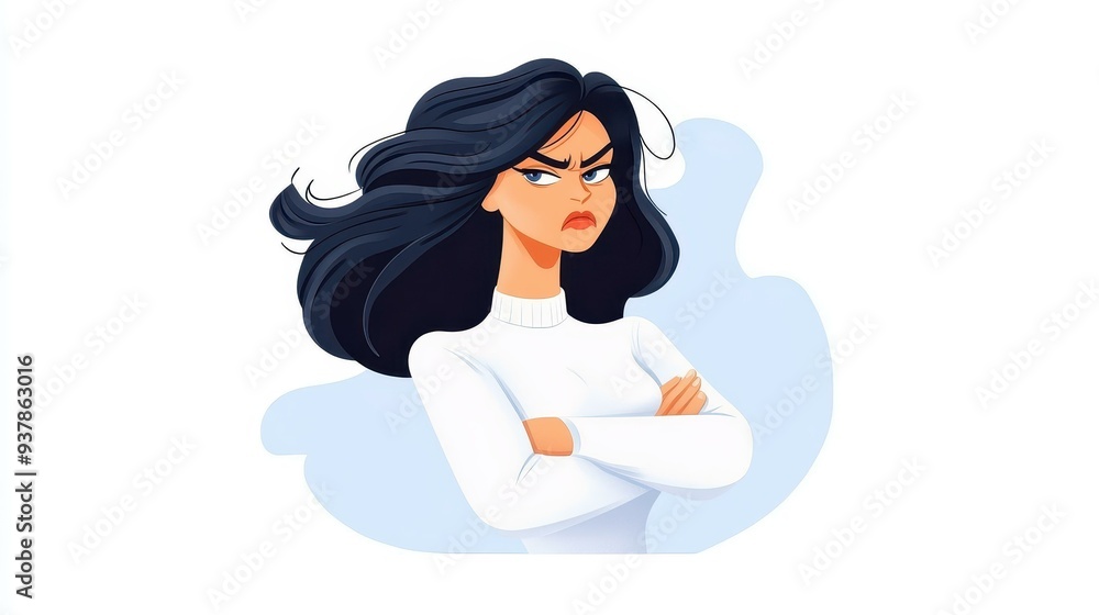 A vibrant cartoon depicts a woman releasing her anger, showcasing ...