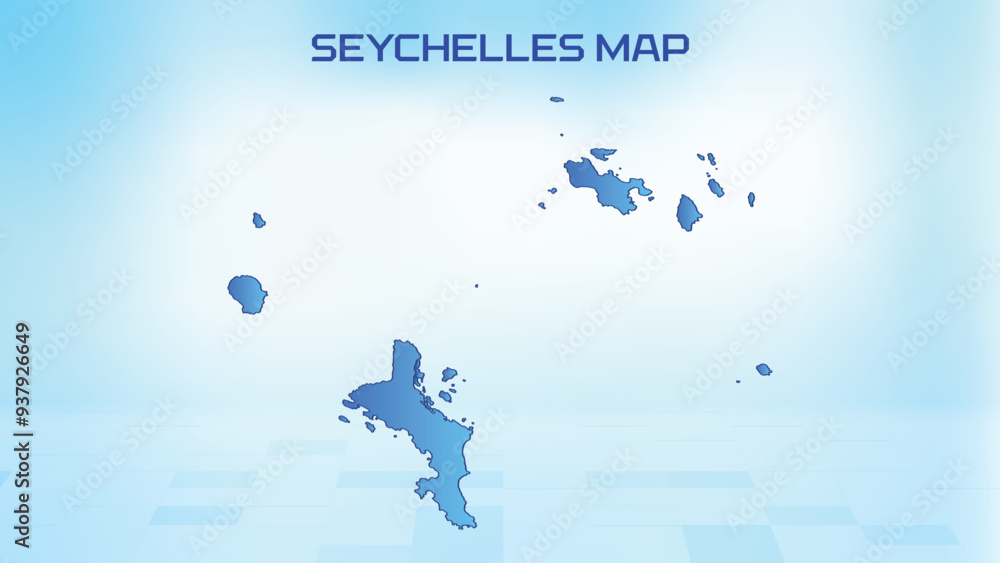 Blue detailed map of Seychelles with States administrative divisions ...