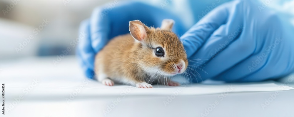 Autopsy being performed on a small animal with clear signs of internal ...