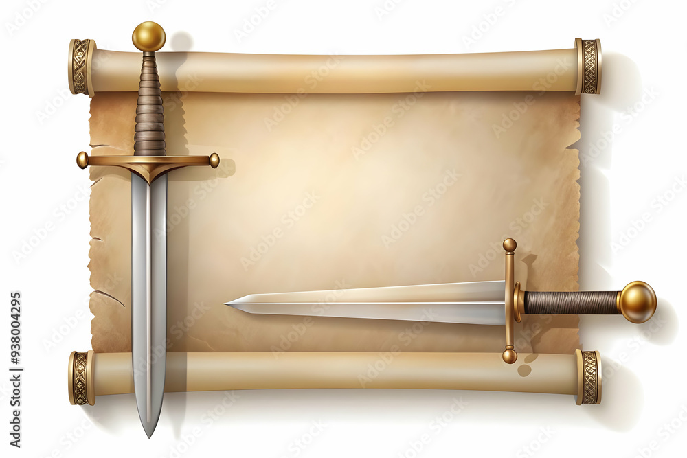 Ramayana Scroll and Sword concept as Vector illustration of an ancient ...