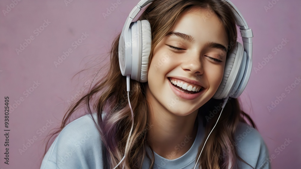 Lofi animation 3d cartoon character girl listening to music in ...