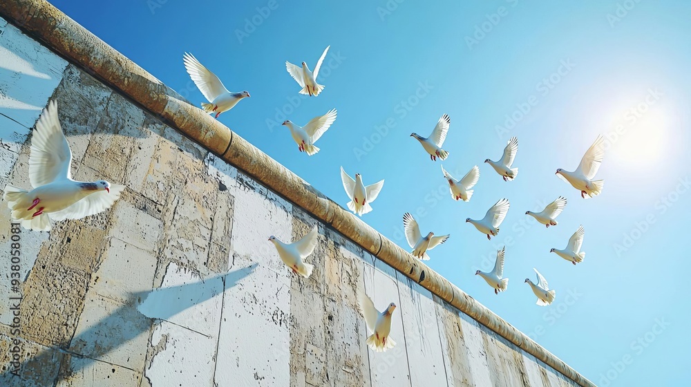 German Unity Day history Abstract representation of the Berlin Wall ...