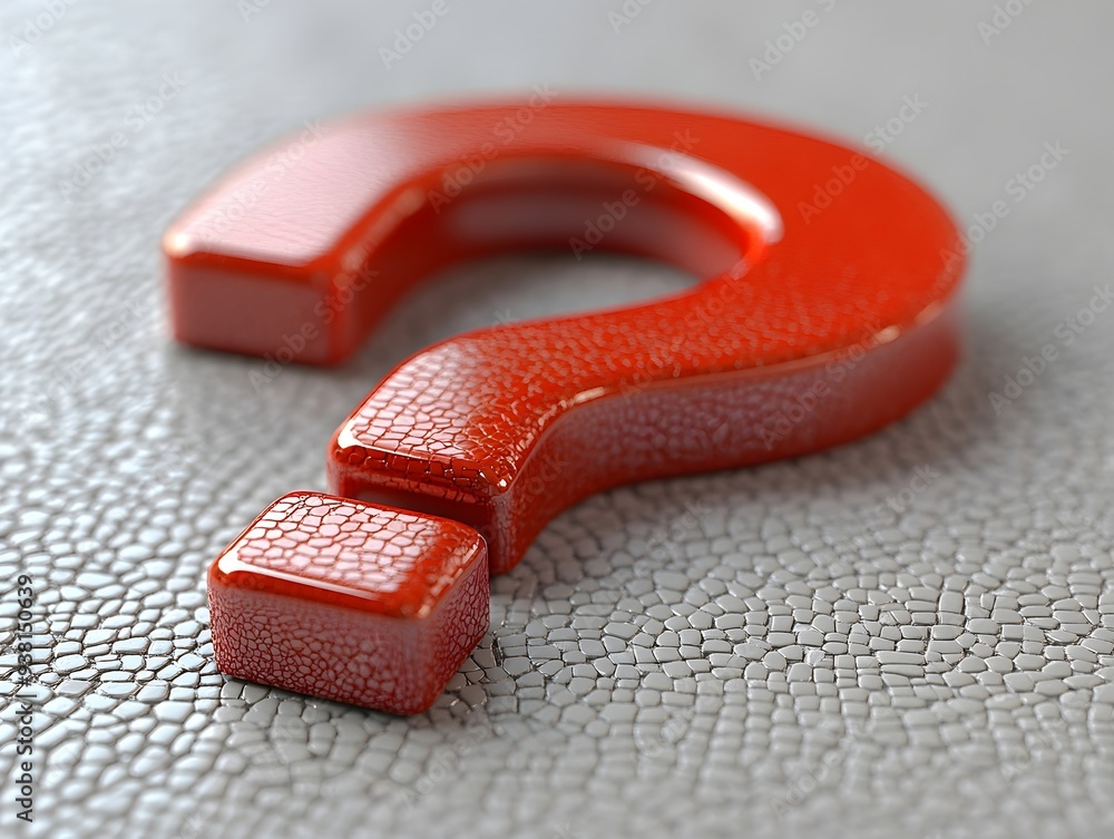 Glossy Red Question Mark: A Symbol of Curiosity and Inquiry with a ...