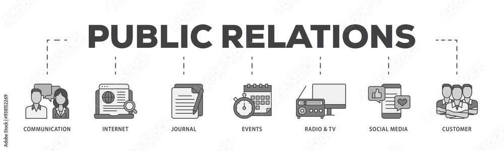Public relations icon infographic illustration concept with icon of ...
