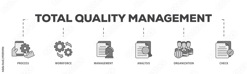 Total quality management icon infographic illustration concept with ...