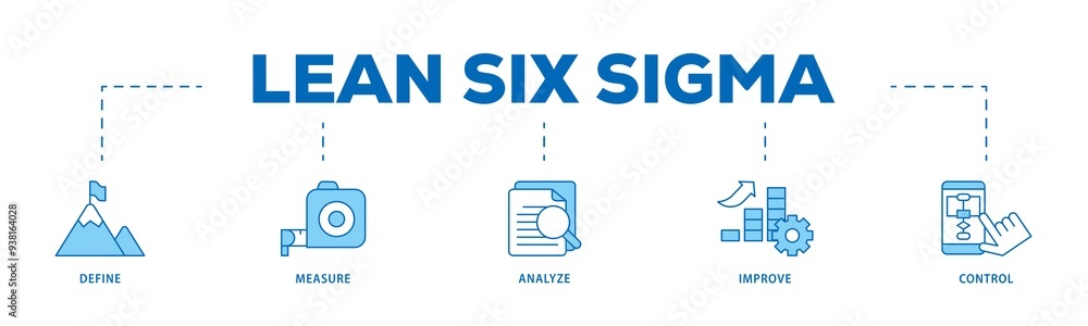 Lean six sigma icon infographic illustration concept with icon of ...
