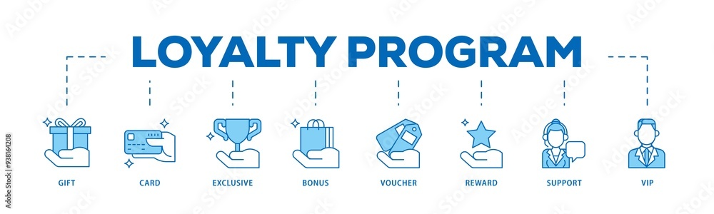 Loyalty program icon infographic illustration concept with icon of vip ...