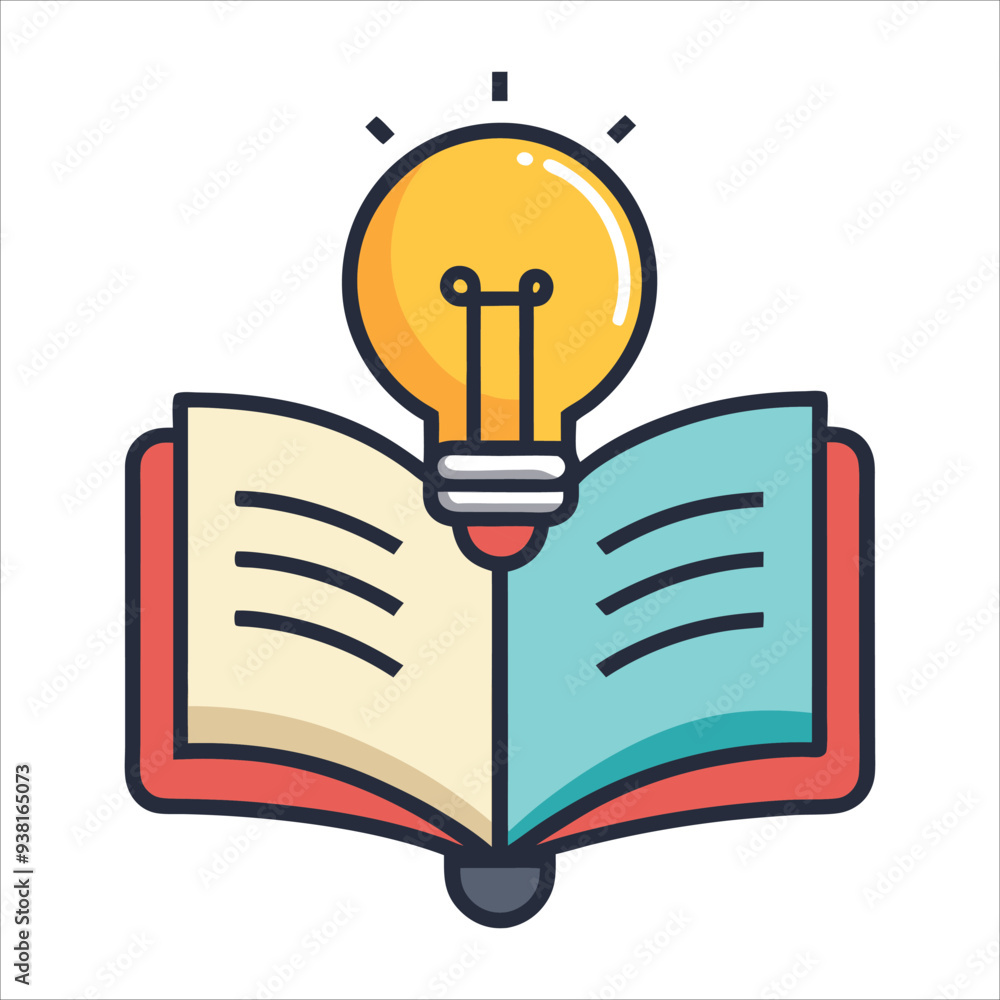 Book With Lightbulb Cartoon Vector Icon Illustration - Object Education ...
