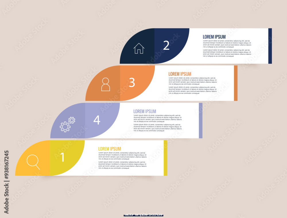 Infographics Elements. 4 steps of timeline infographics design template ...