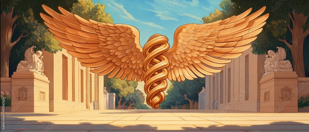 Serpent and Staff Caduceus Medical Symbol Various Hermeticism, Greek ...