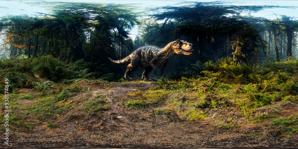 The most terrifying dinosaur 8K VR equirectangular projection ...
