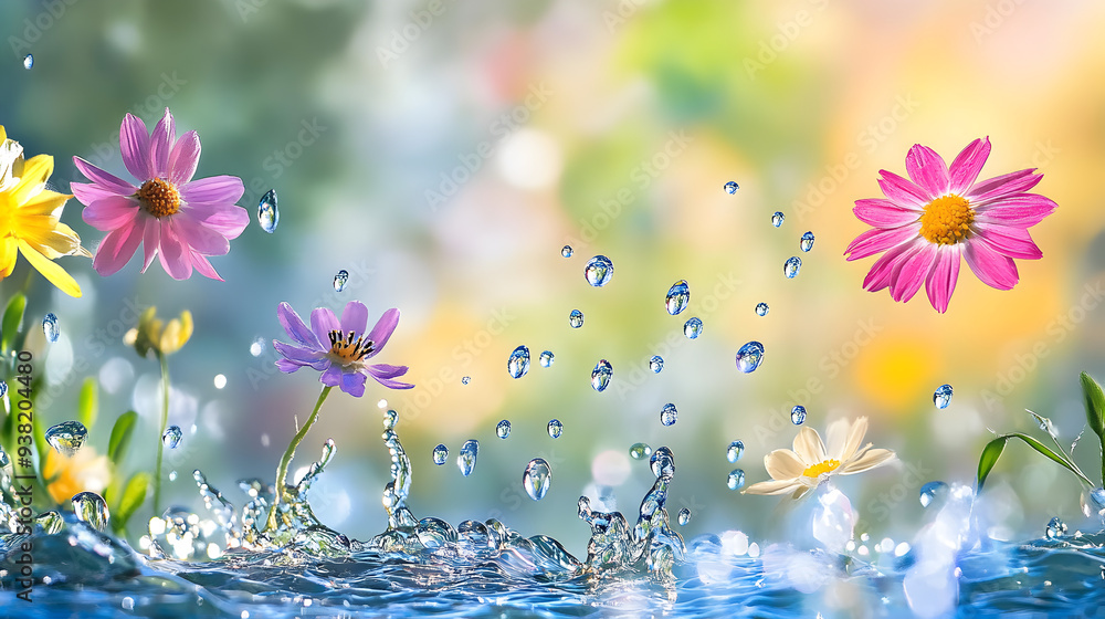 Beautiful droplets' image with a beautiful and colorful background ...