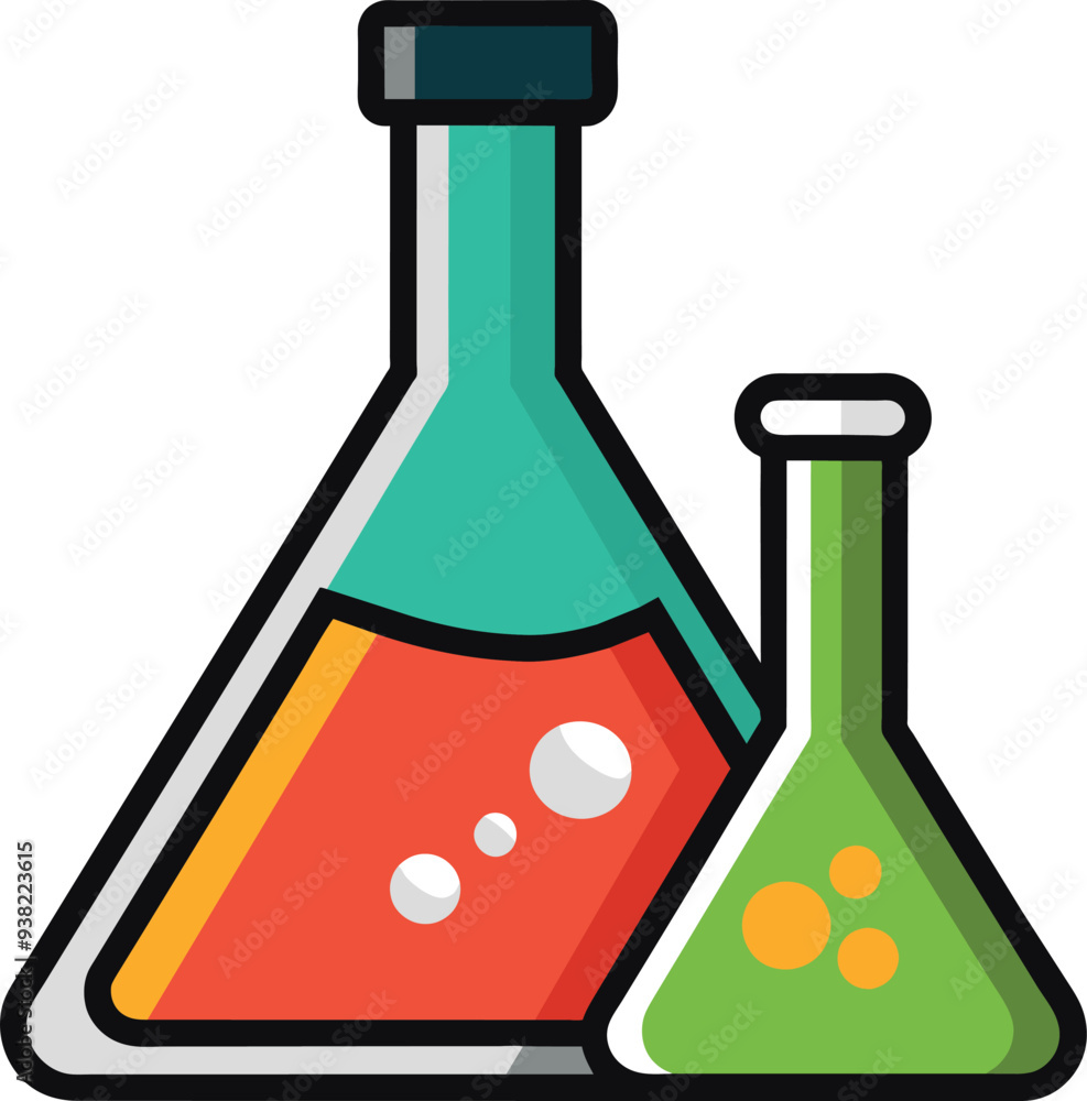 Vector de Stock Chemistry Laboratory Flasks Chemical substance medicine ...