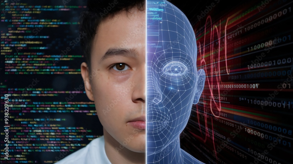 AI-Powered Deepfake Technology Working Algorithm illustration Stock ...