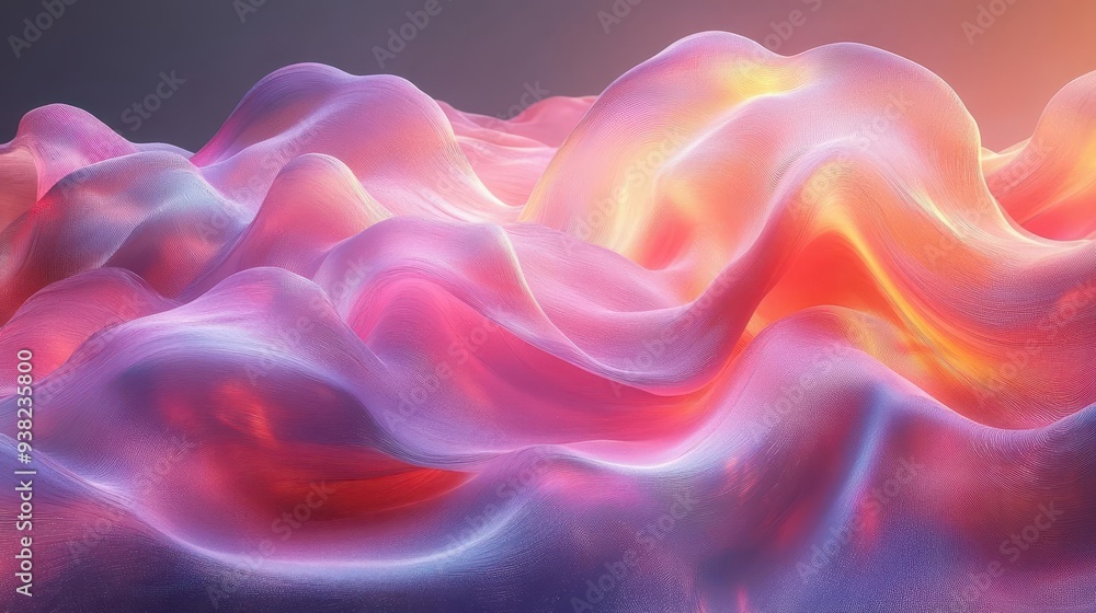 abstract brand identity fluid 3d shapes morphing into logo iridescent ...