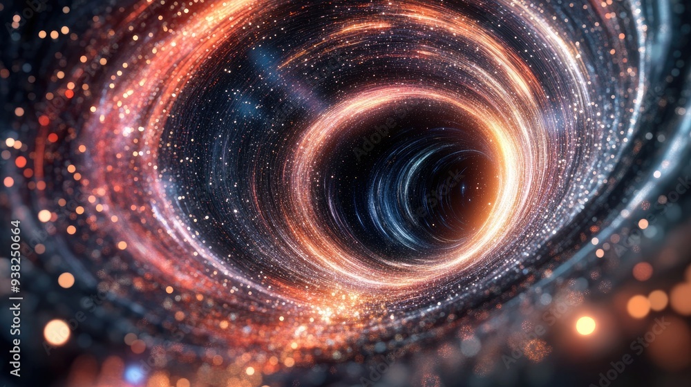 Space-time continuum concept with abstract lines stretching into a ...