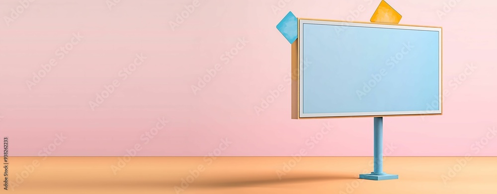 Top view of a billboard mockup with a professional visual signage ...