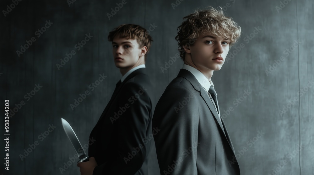 Two men in suits engage in a tense standoff, with one holding a hidden ...