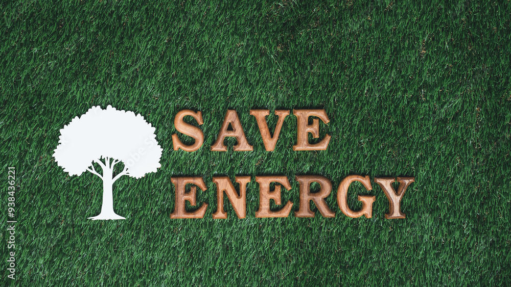Eco awareness campaign message on grass background striving to conserve ...
