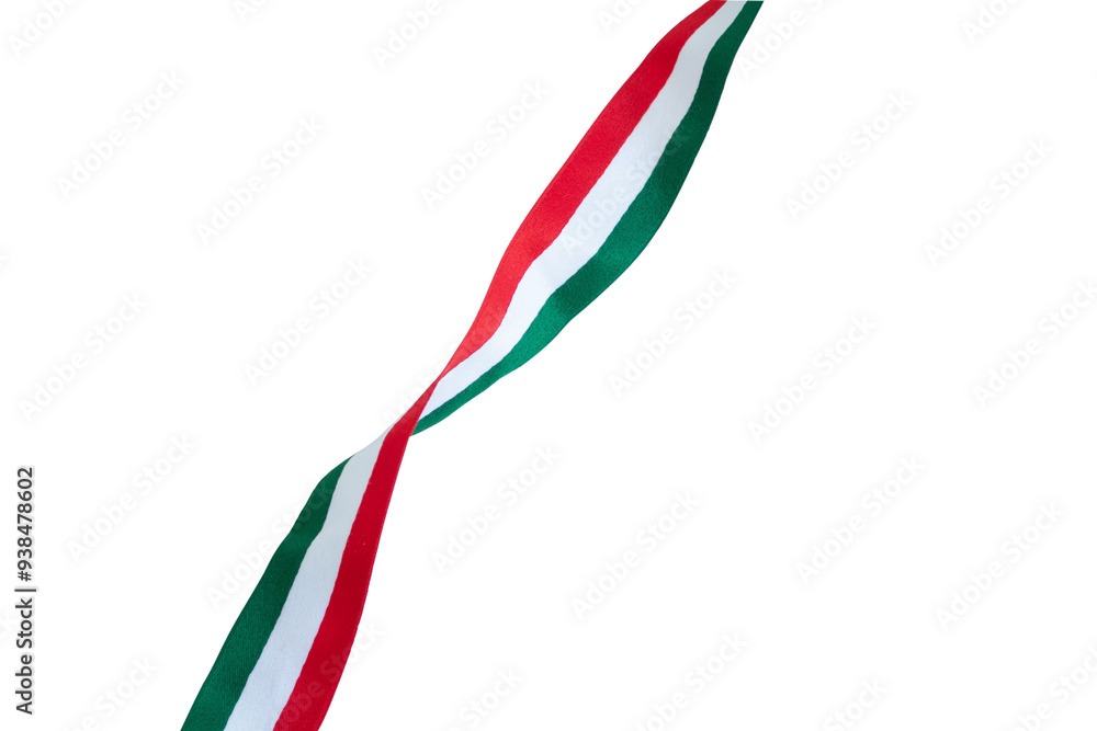 Stockfotot Listón en curva con colores de bandera mexicana, verde ...