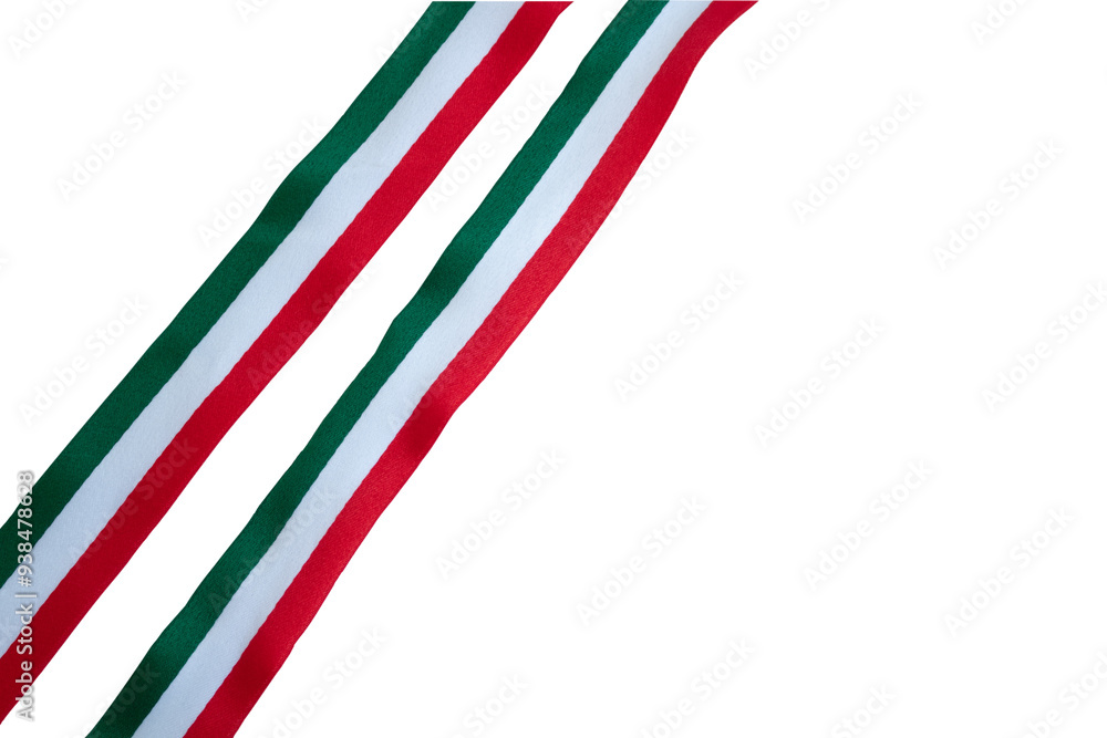 Par de listónes con colores de bandera mexicana, verde blanco y rojo ...