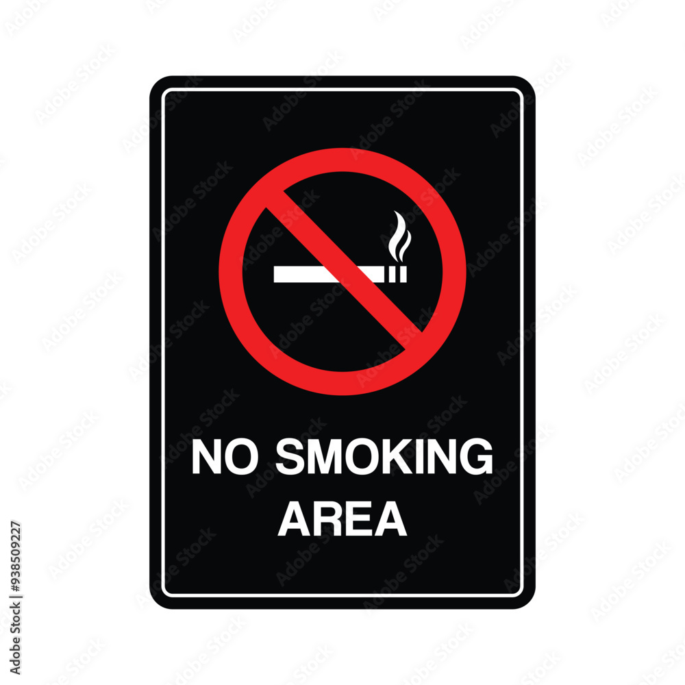 Vector No Smoking Area Sign Stock Vector | Adobe Stock