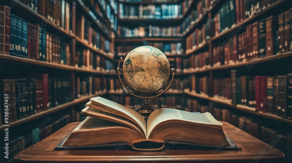 Books on a school library shelf, with an open book inviting exploration ...