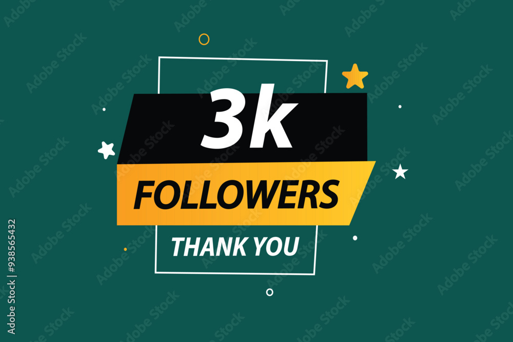 thank you 3K followers vector illustration social media post subscribers or followers animation ...