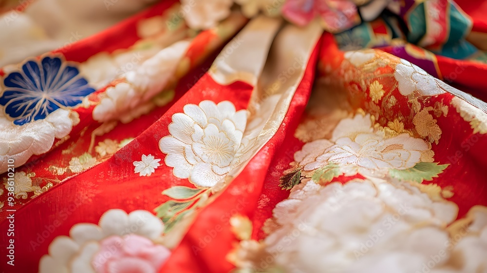 Elegant and Vibrant Traditional Korean Hanbok Dress Worn by Celebrants ...