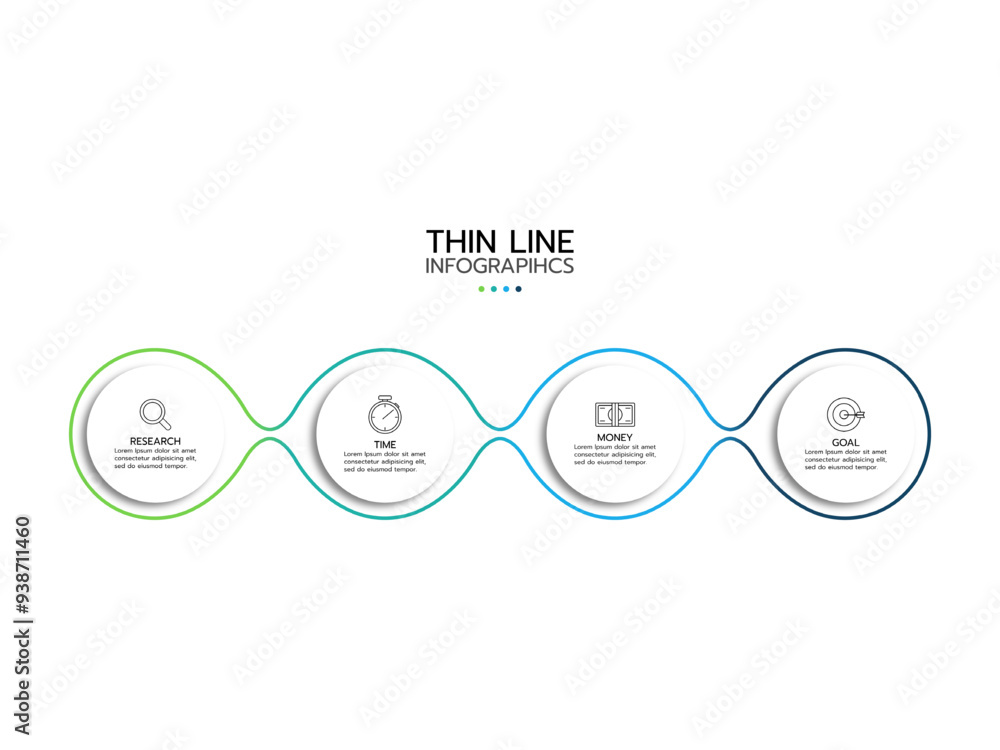 Infographic 4 Step timeline journey, Arrow flat simple infographics ...