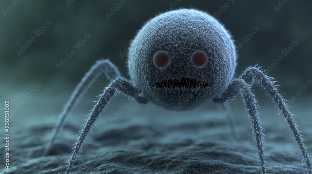 A highresolution image of a single bacteriophage virus depicted as a ...