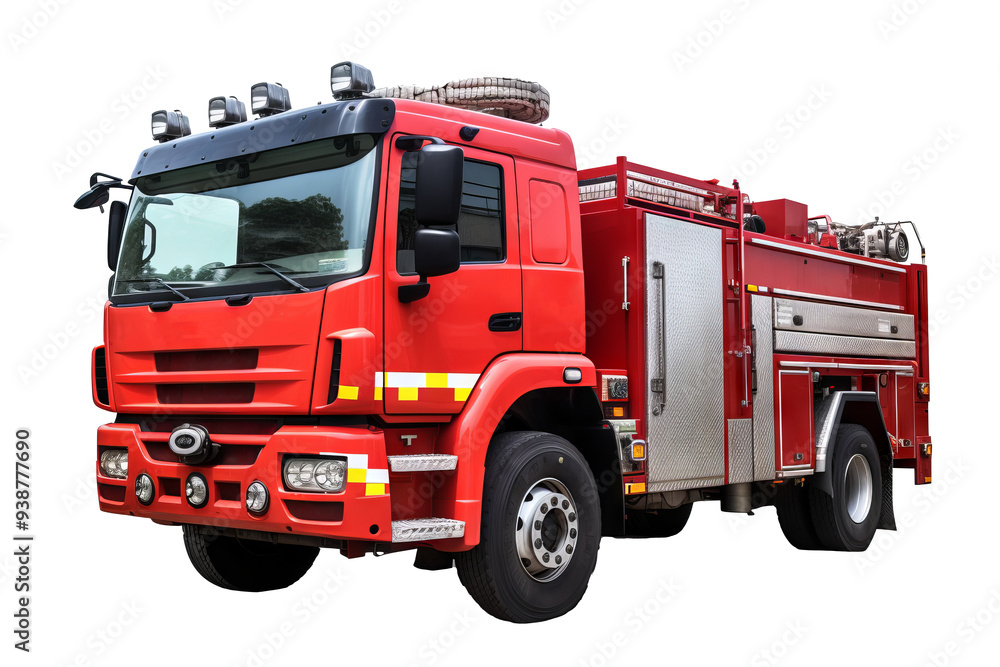 Fire engine on transparent background for emergency services design ...