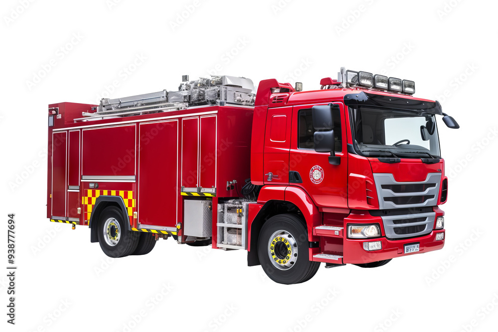 Fire engine on transparent background for emergency services design ...