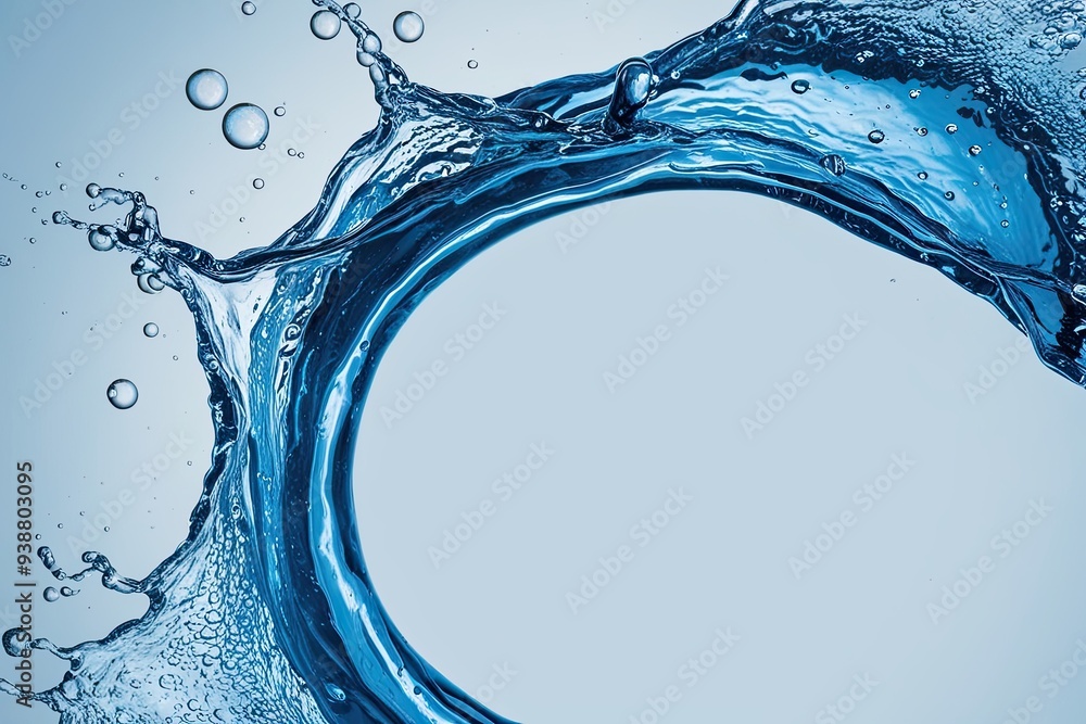 Navy Blue Water Splash with Small Bubbles on Isolated Transparent ...