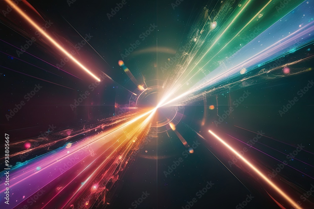Enchanting Lens Flare Overlay Effect with Color Beam and Illuminated ...