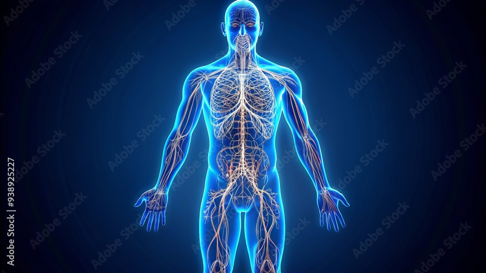Illustrated diagram shows the effects of lymphedema on the human body ...