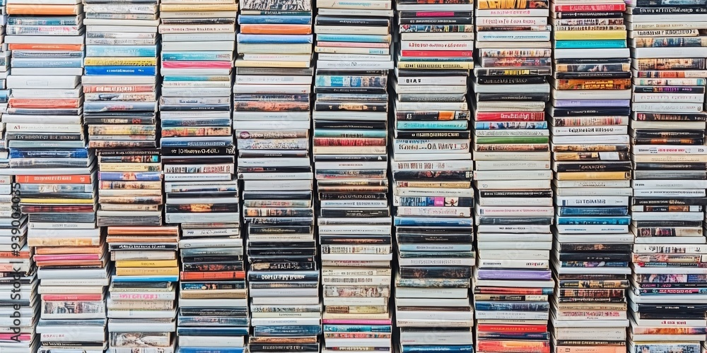 Nostalgic DVD Storage Cabinet on Abstract White Background: Retro ...