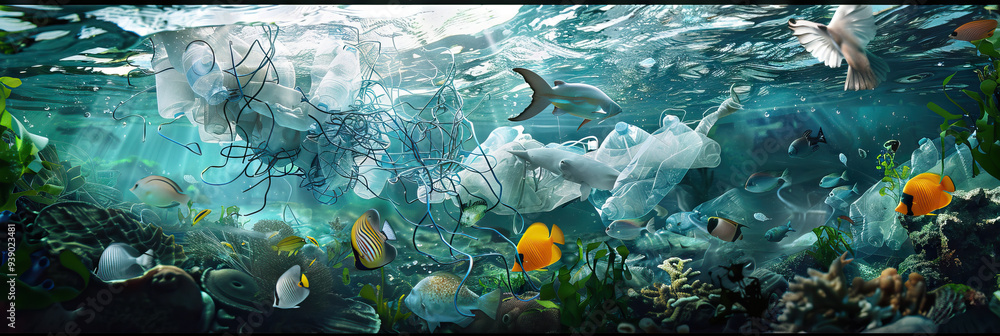 Ocean Pollution: Visuals of marine life entangled in plastic waste ...