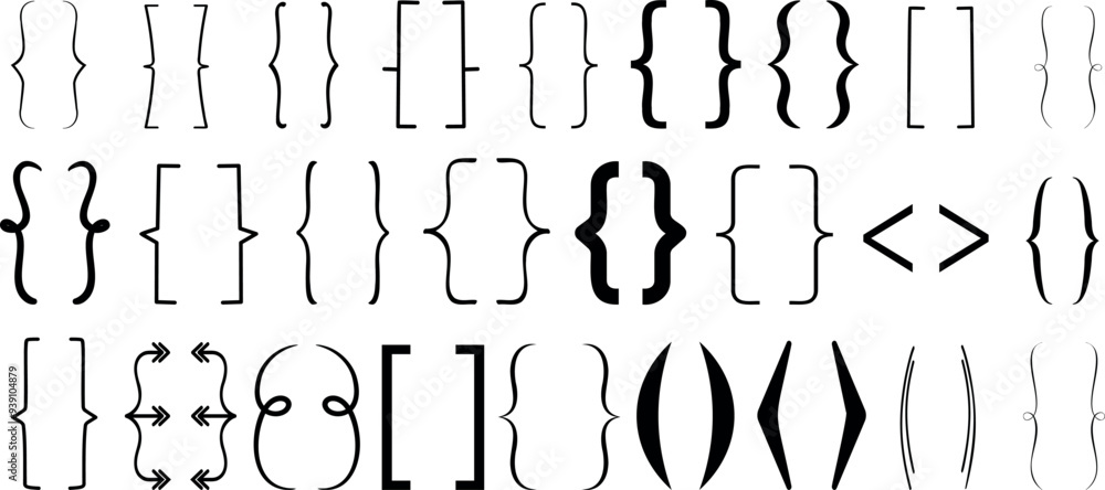 Image vectorielle Stock Bracket, braces, parenthes vector set, Diverse ... Image vectorielle Stock Bracket, braces, parenthes vector set, Diverse ...