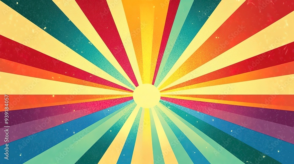 Colorful Pop Art Rays Background for Comics and Posters: Retro-Inspired ...