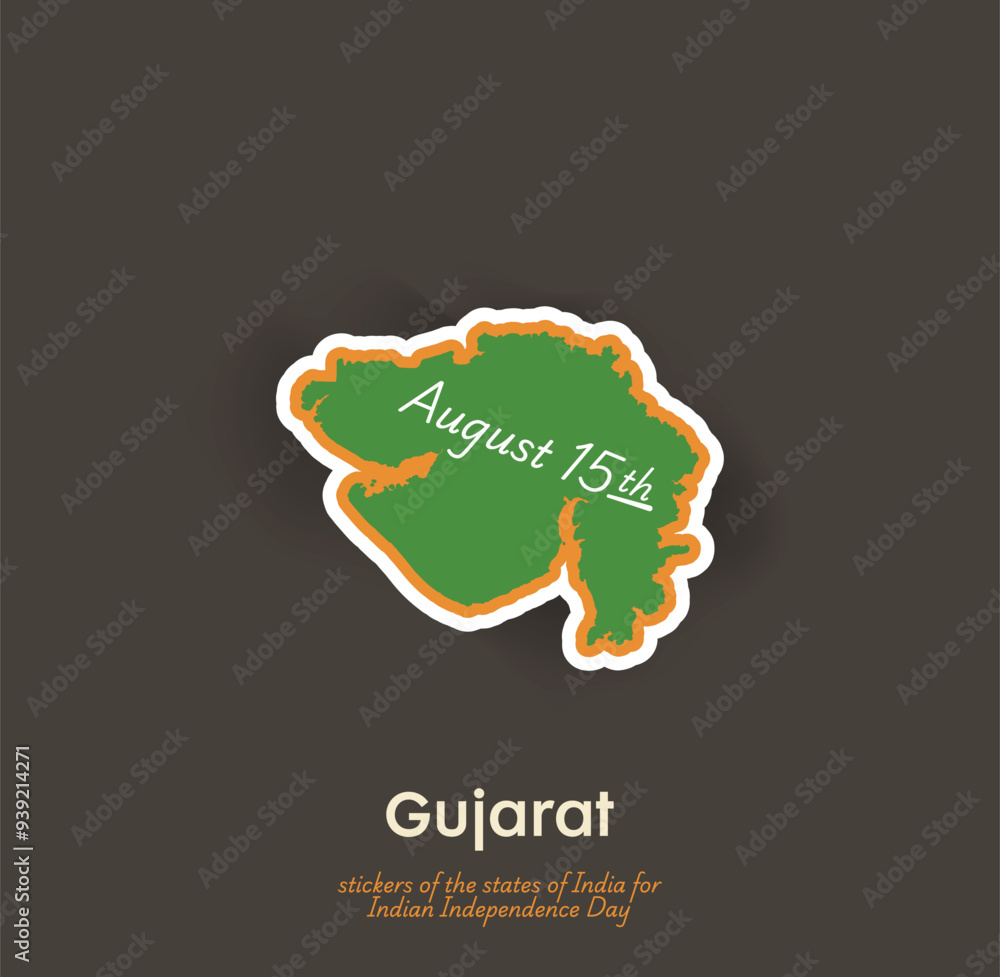 Celebrate independence of India with this unique Gujarat vector sticker ...