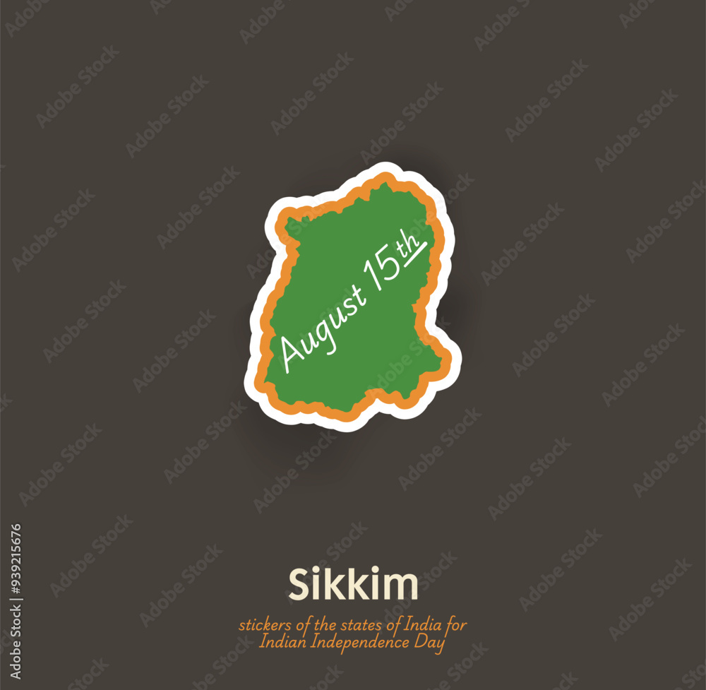 Celebrate independence of India with this unique Sikkim vector sticker ...
