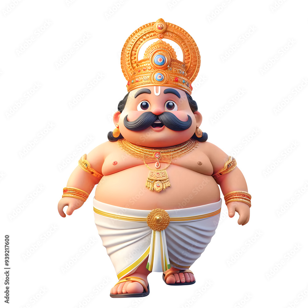 3D illustration of King Mahabali, a mythological character, Onam ...