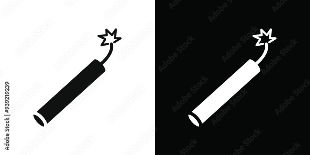 TNT dynamite icon Black line art vector logo set Stock Vector | Adobe Stock