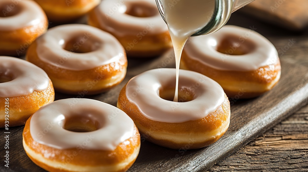 Round Bouncy Soft Thick Donut with Pouring Thick Icing: A Deliciously ...