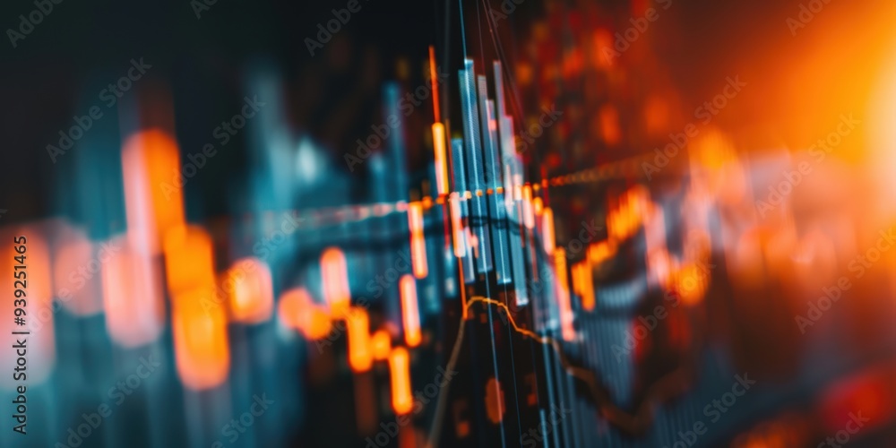 Economic downturn, visual data on inflation and price hikes, financial ...