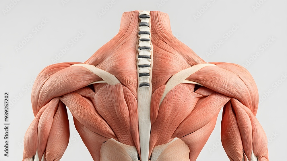 Muscular System of the Human Back: A detailed view of the back muscles ...