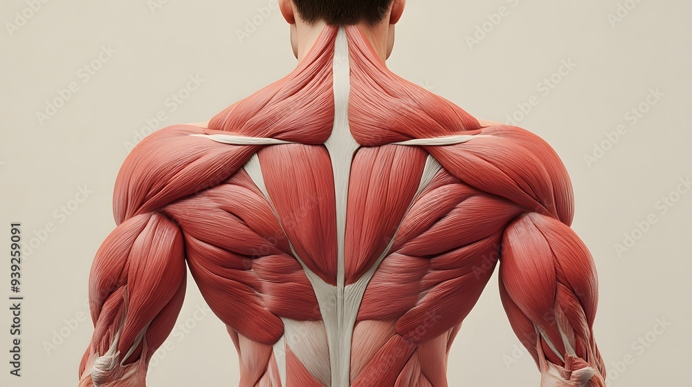 Muscular System of the Human Back: A detailed view of the back muscles ...