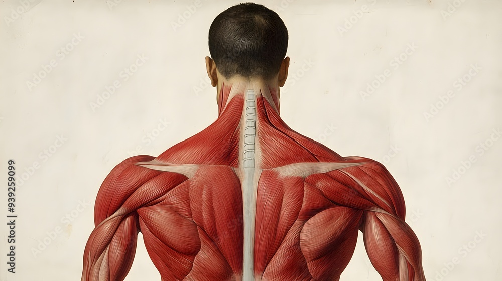 Muscular System of the Human Back: A detailed view of the back muscles ...